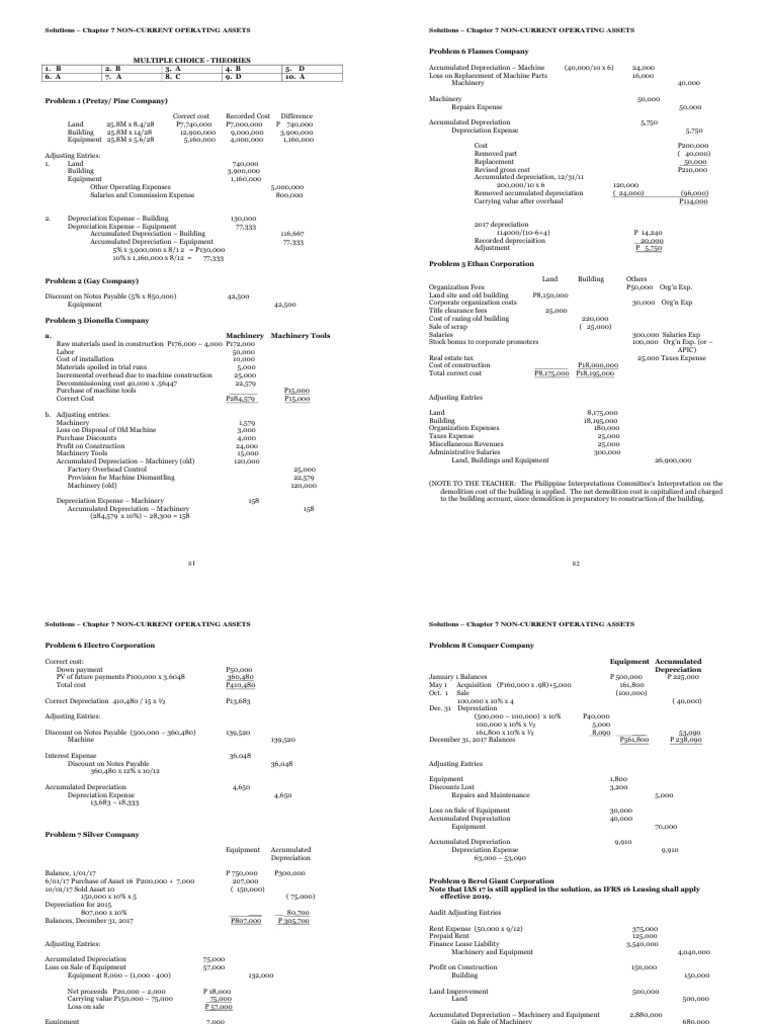 Solutions - Chapter 7 Non-Current Operating Assets Solutions - Chapter 7 Non-Current Operating ...