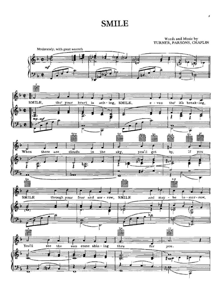 Nat King Cole-Smile-SheetMusicCC PDF | PDF