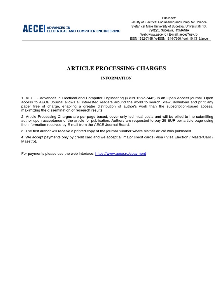 Article Processing Charges | PDF