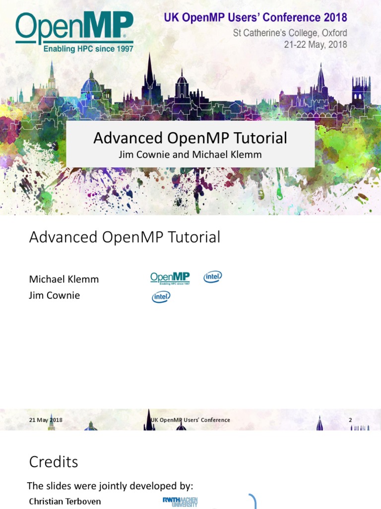 Uk Openmp Users 2018 Advanced Openmp Tutorial PDF | PDF | Thread (Computing) | Scope (Computer ...