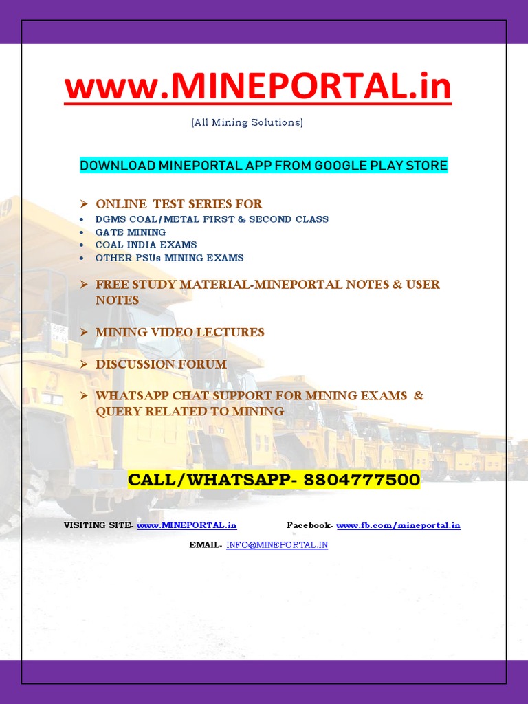 SCCL MT Mining Sample Paper | Download Free PDF | Mining | Belt (Mechanical)