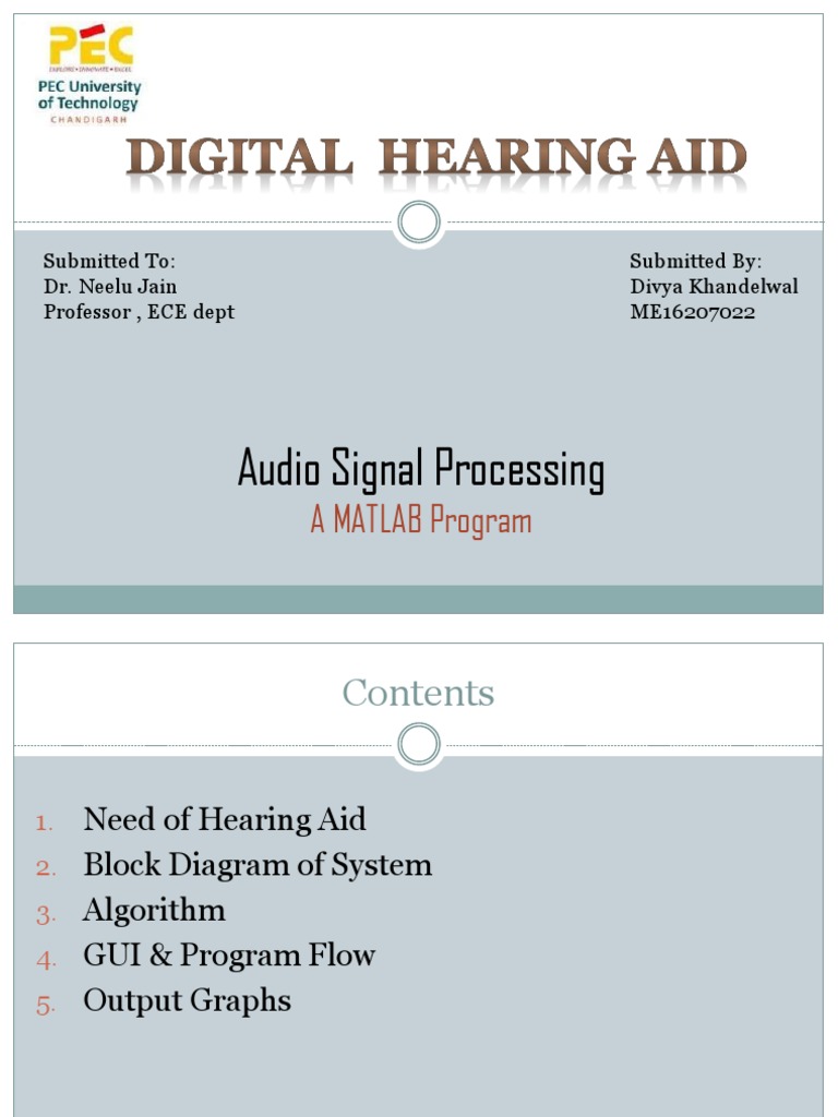 Audio Signal Processing: A MATLAB Program | PDF | Hearing Aid | Amplifier