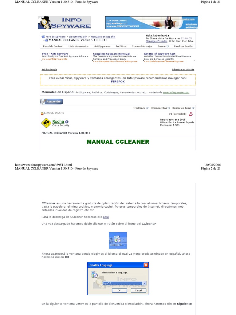 Manual de Uso de CCleaner para Windows XP | PDF | Windows XP | Software ...