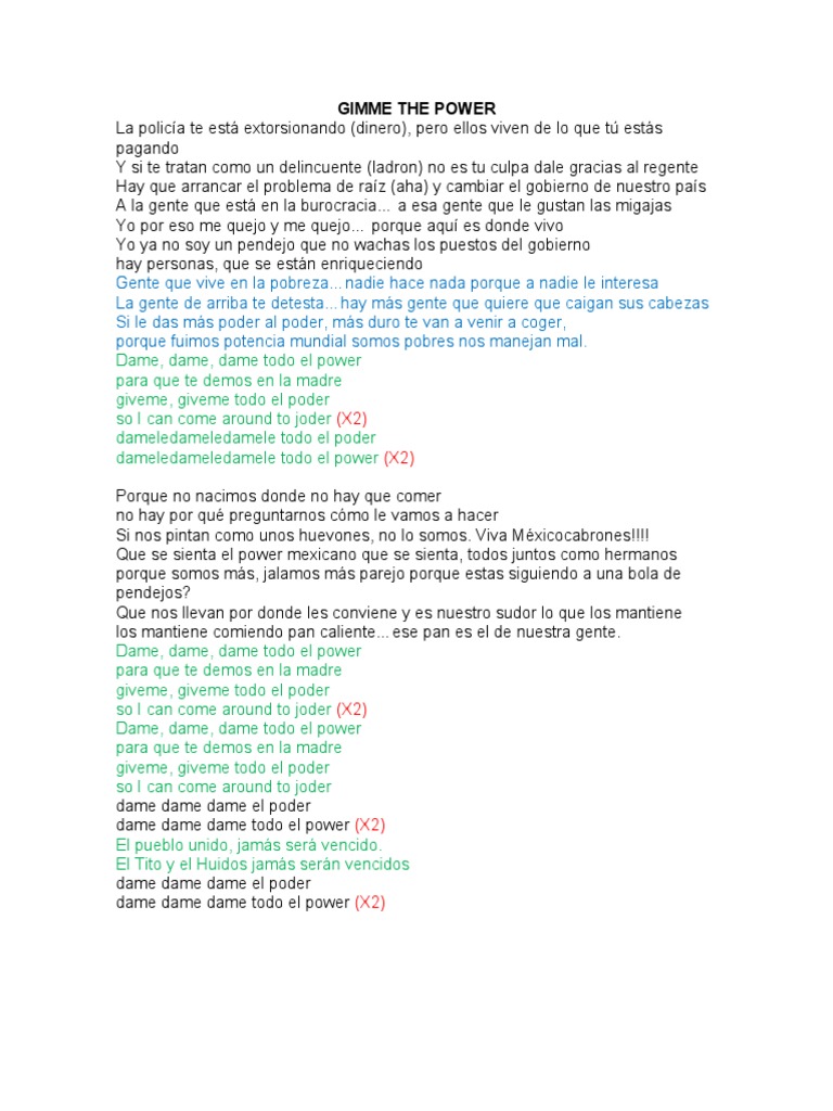 20 - Gimme The Power - Molotov | PDF