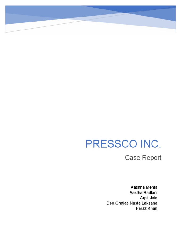Pressco Case Solution | PDF | Net Present Value | Present Value