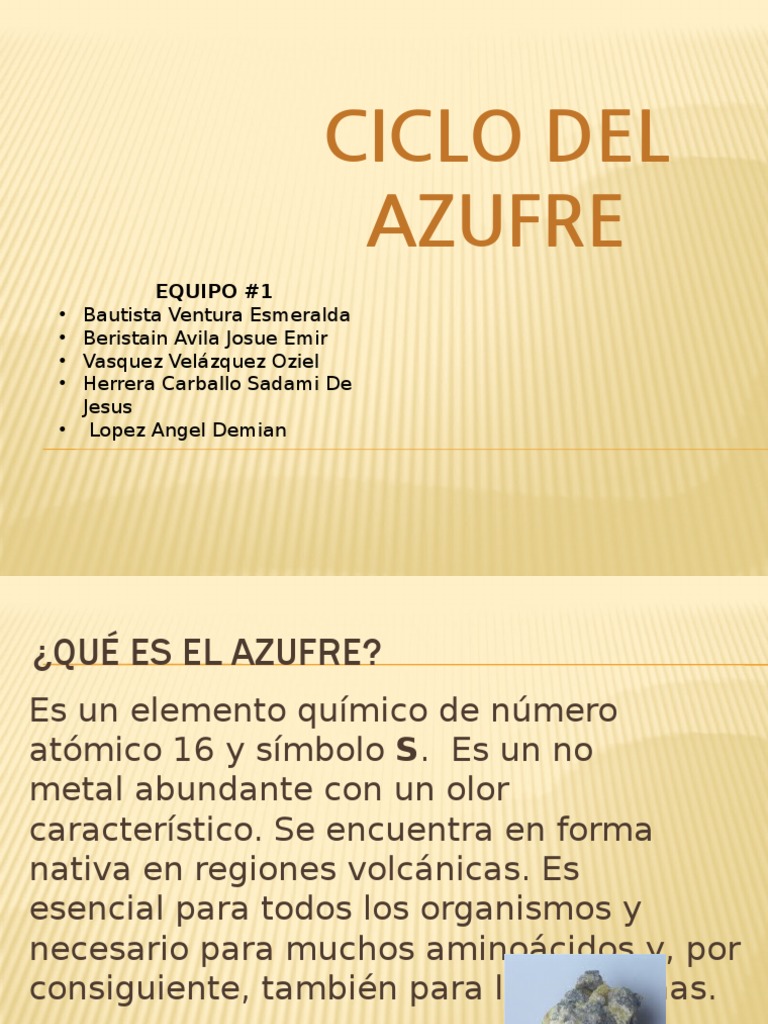 Ciclo Del Azufre (Presentacion) | PDF | Azufre | Suelo