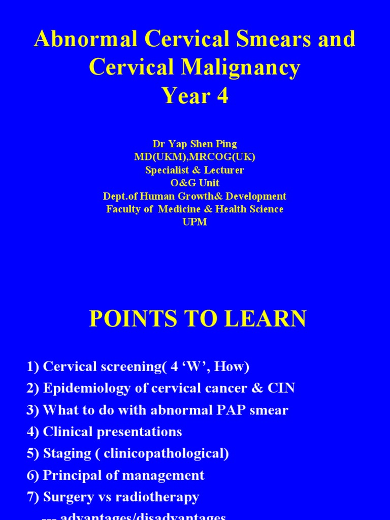 Abnormal Cervical Smear | PDF | Cervical Cancer | Cancer