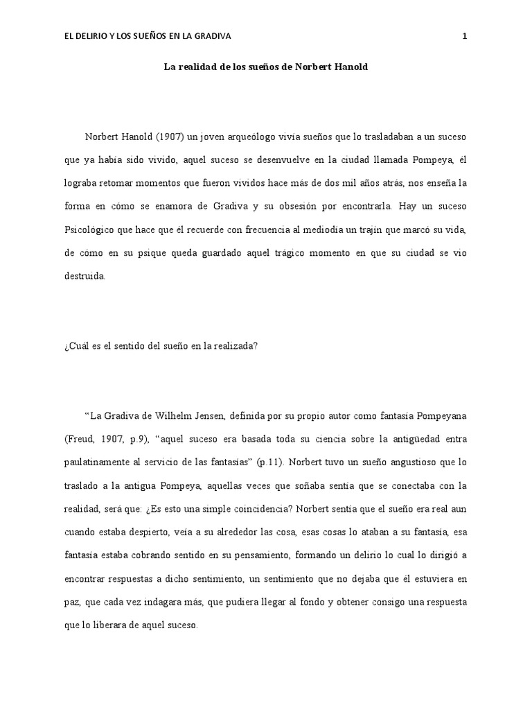 La Gradiva | PDF | Sueño | Sigmund Freud