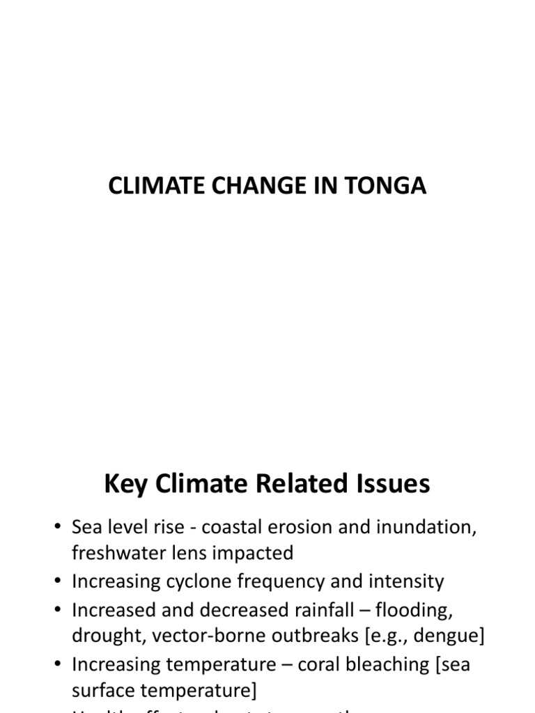 Climate Change Challenges in Tonga | PDF | Global Environment Facility ...