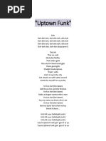 Uptown Funk Clean Lyric Sheet | PDF | American Pop Songs | Rhythm And ...