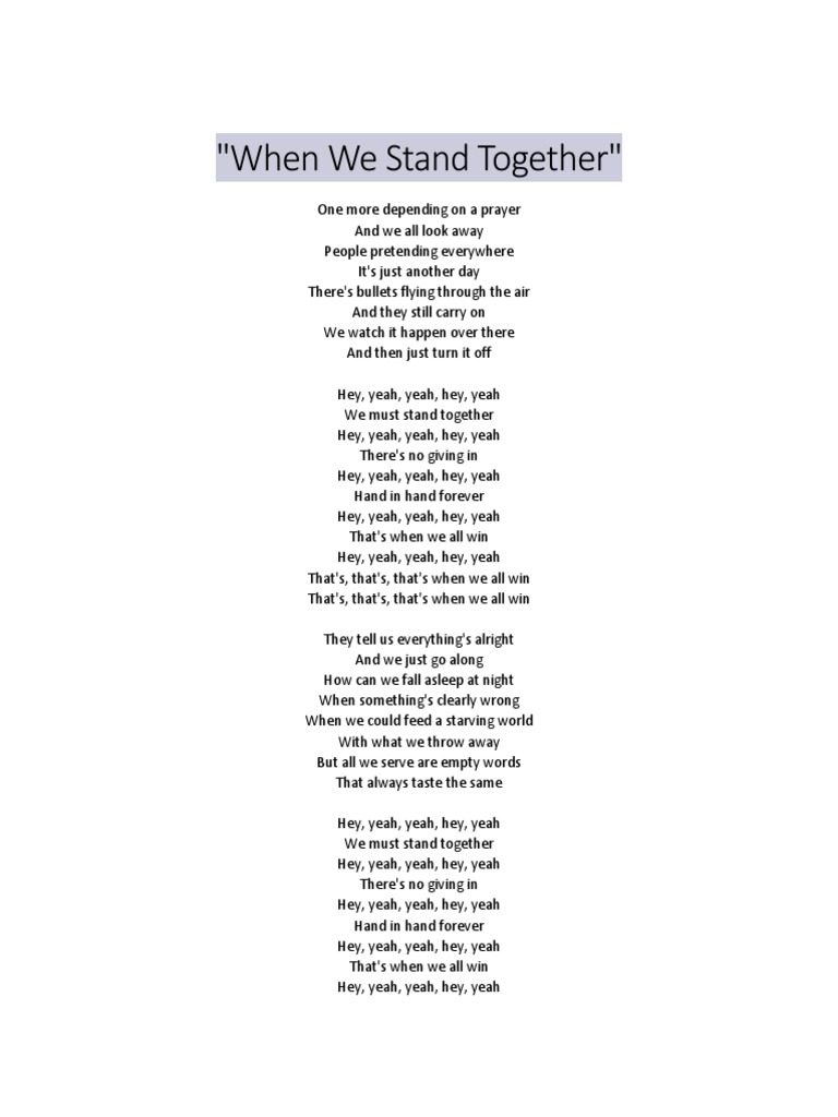 When We Stand Together PDF | PDF