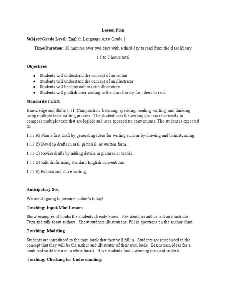 Lesson Plan | PDF | Books | Brainstorming