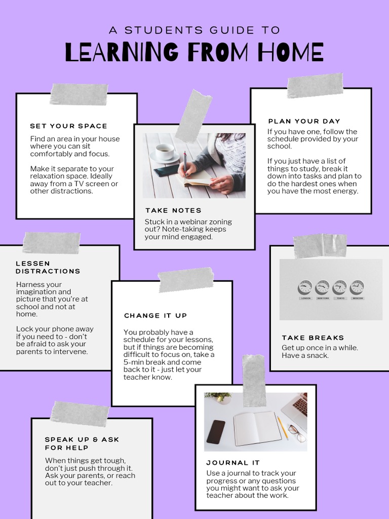 Home Learning Tips For Students Infographic | PDF