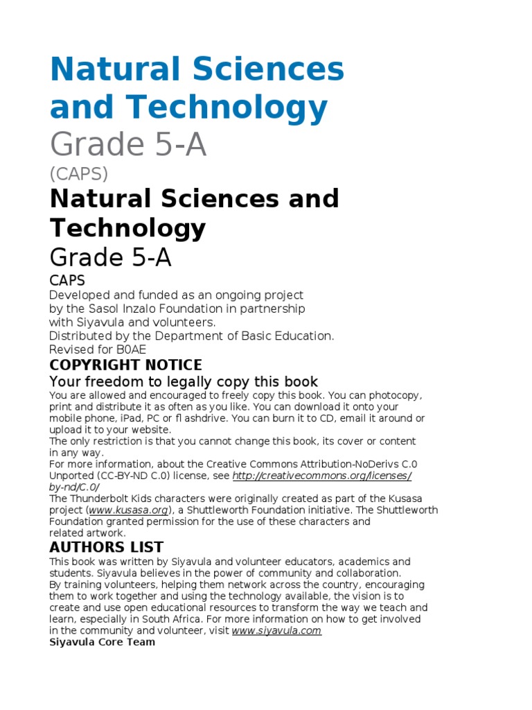 South Africa Grade 5 Natural Sciences Textbook 2020 | PDF | Vertebral ...