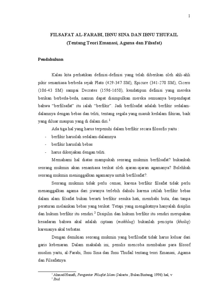 Filsafat Bi Ibnu Sina Dan Ibnu Thufail | PDF