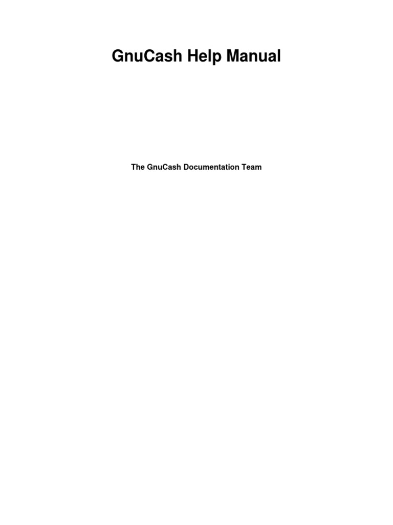 Gnucash Help PDF | PDF | Computing | Software