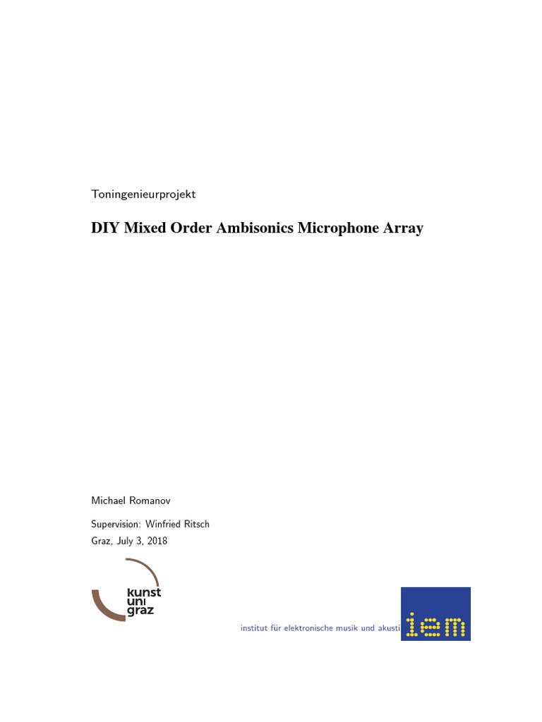 romanov-DIY Mixed Order Ambisonics Microphone Array | PDF | Microphone | Filter (Signal Processing)