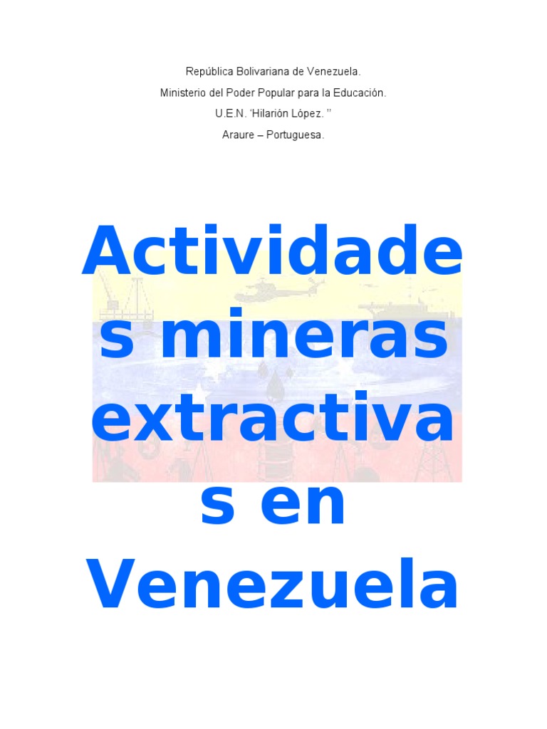 Actividades Mineras Extractivas en Venezuela | PDF | Petróleo | Hierro