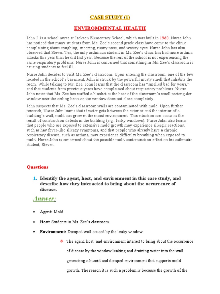 Case Study 1 - Environmental Health | PDF | Asthma | Mold