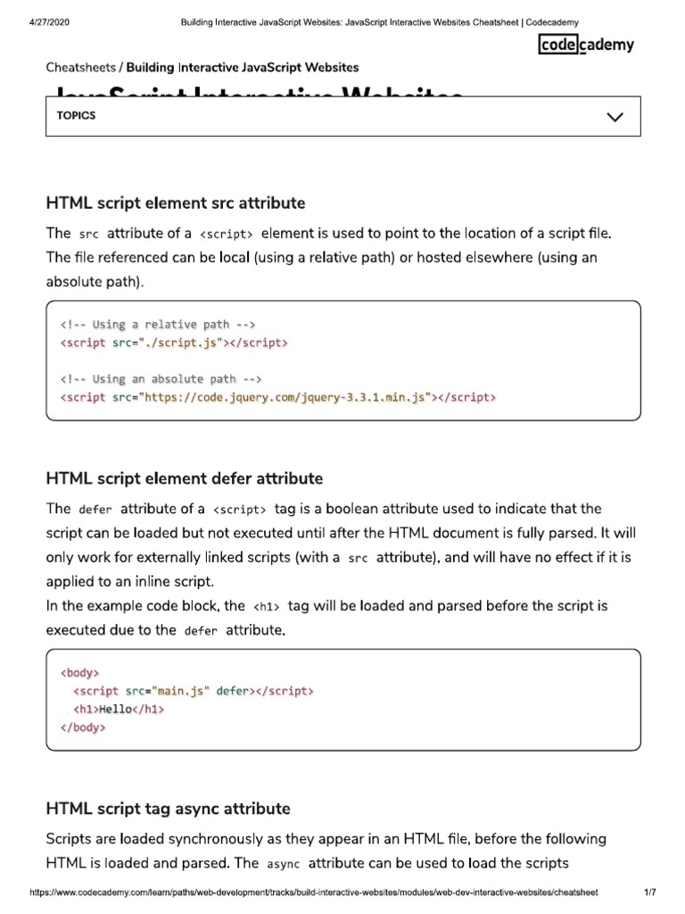 Codecademy Javascript PDF | PDF
