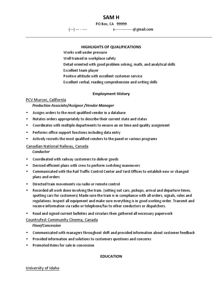 Resume Web - Sam H | PDF