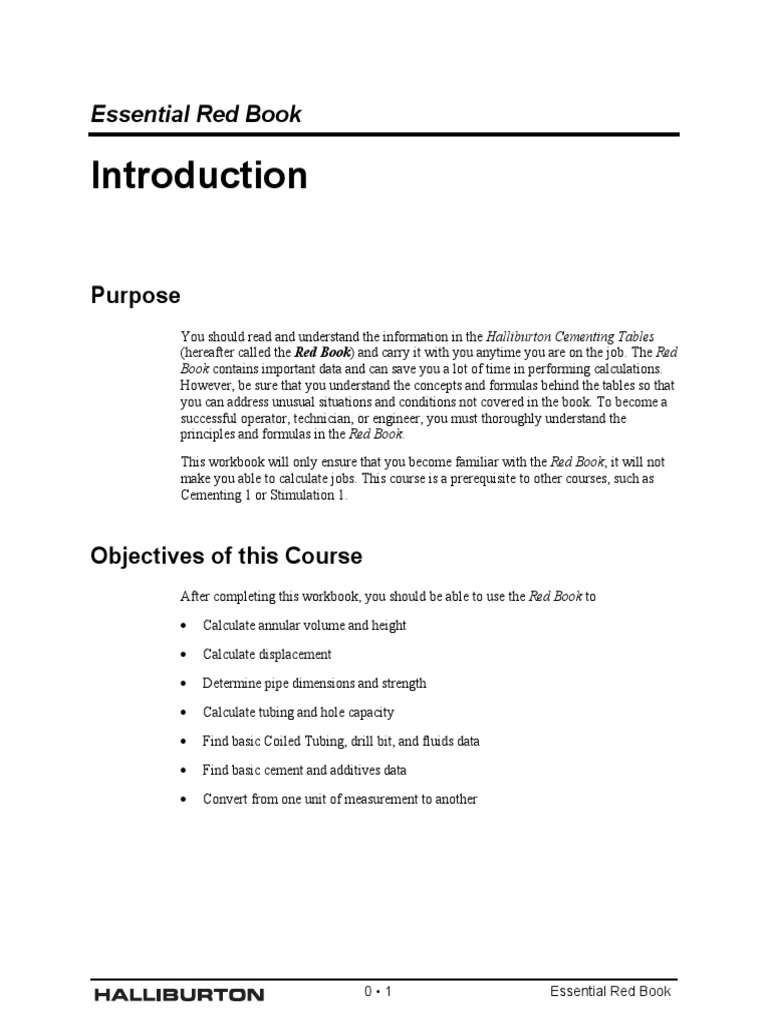 Halliburton Red Book Training Guide | PDF | Oil Well | Teaching Mathematics
