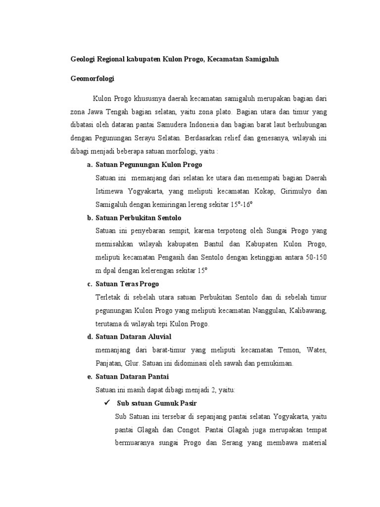 Geologi Samigaluh | PDF