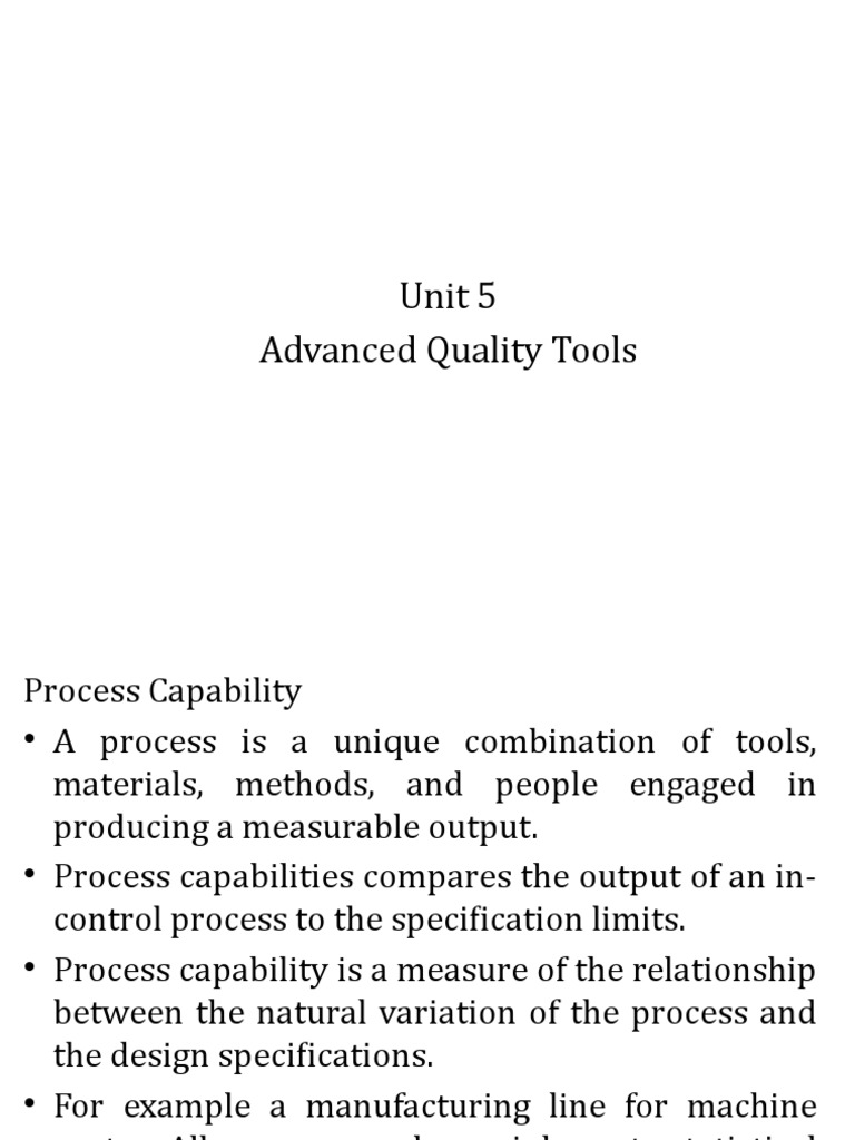 Unit 5 Advanced Quality Tools | PDF | Reliability Engineering ...