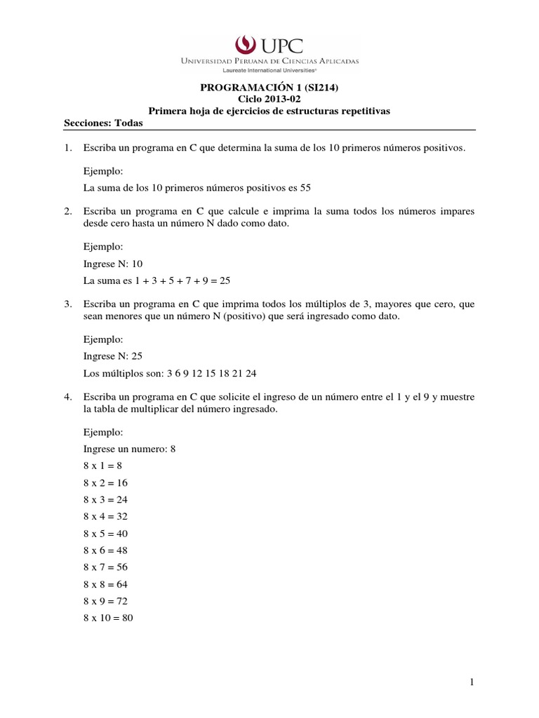 Ejercicios Estructuras Repetitivas | PDF | Suma | Entero