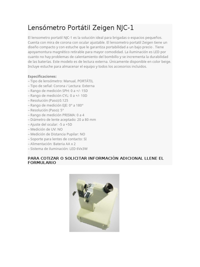 Lensómetro Portátil | PDF