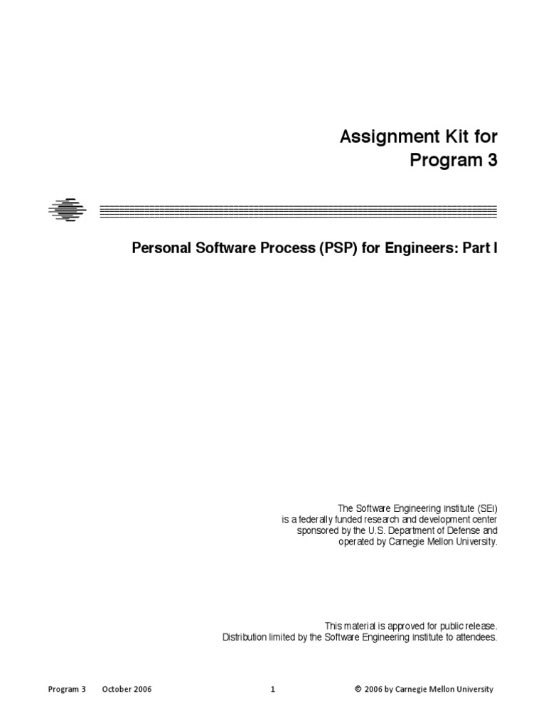 Assignment Kit For Program 3: Personal Software Process (PSP) For Engineers: Part I | PDF ...