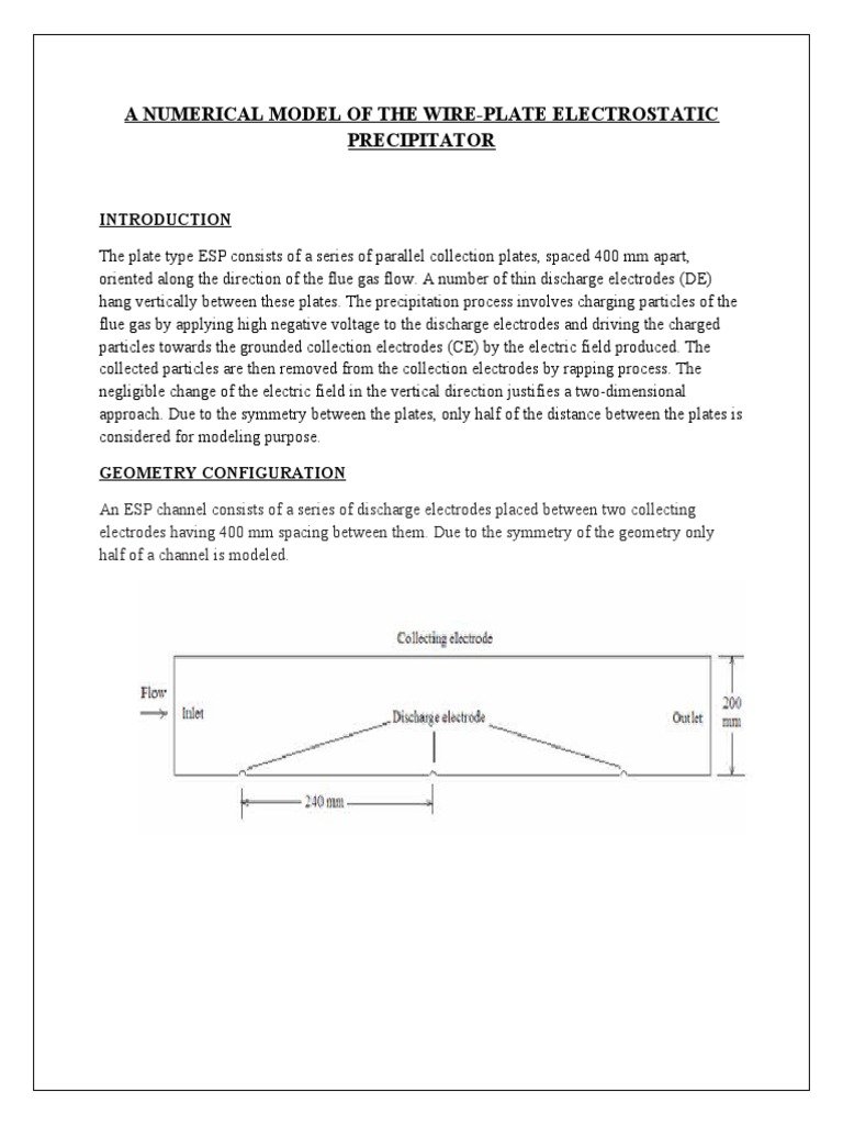 A Numerical Model of The Wire-Plate Electrostatic Precipitator | PDF ...