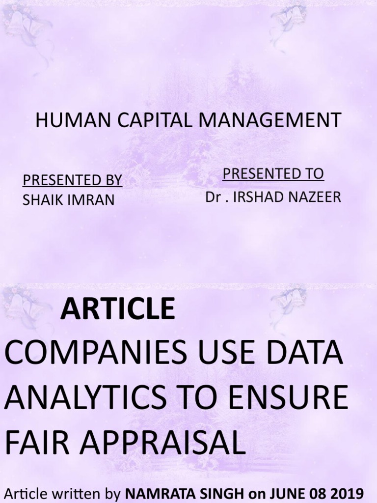 HUMAN CAPITAL MANAGEMENT Shaik Imran | PDF | Analytics | Data Analysis