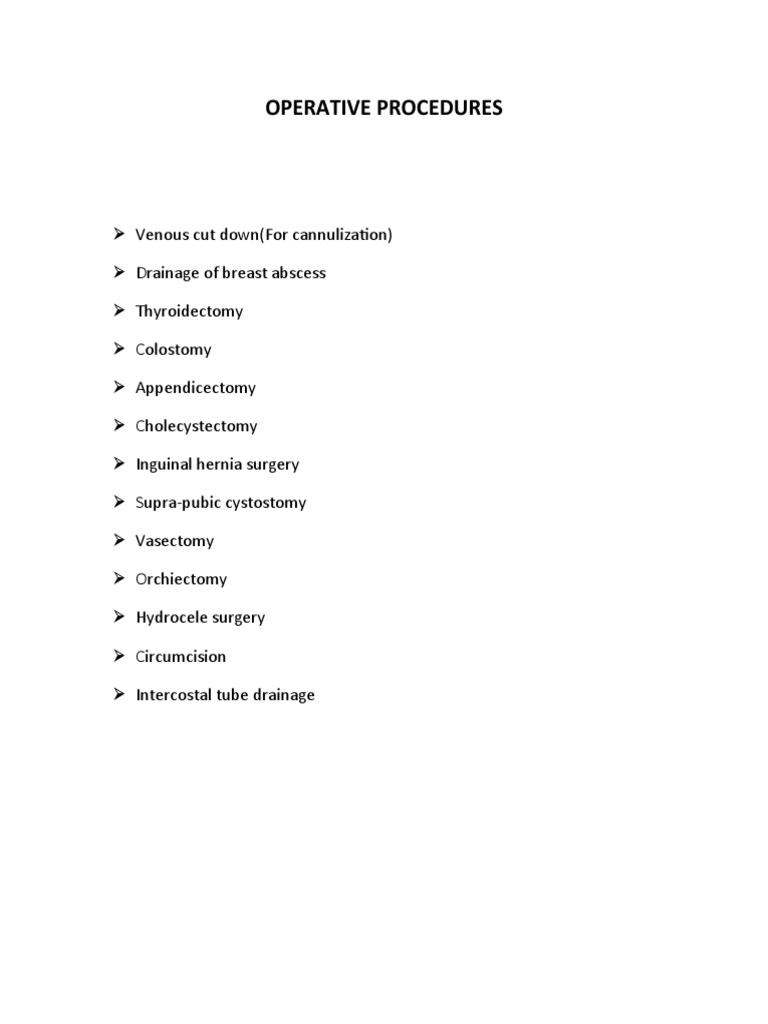 Comprehensive Guide to Common Surgical Procedures | PDF | Gallbladder ...