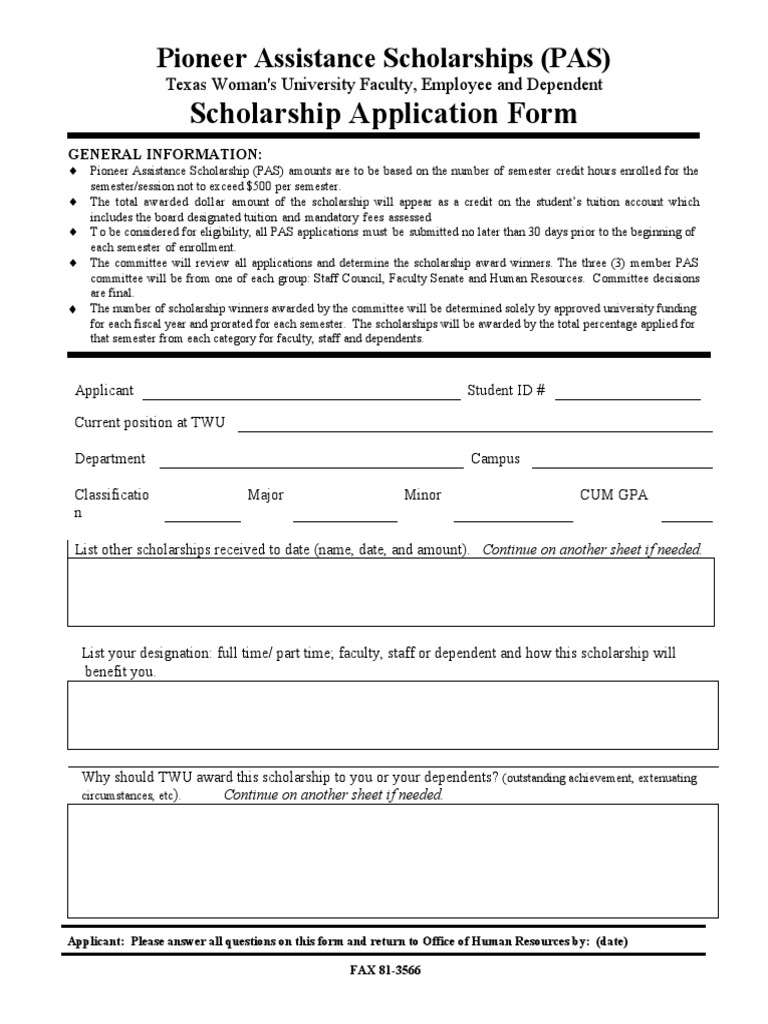 Pioneer Assistance-Scholarship-Application-Form 2020 | PDF | Course ...