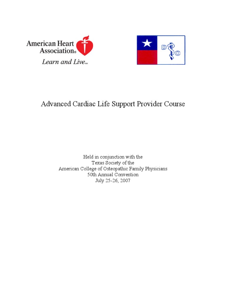 ACLS Handout As of 7-19-07 | PDF | Cardiopulmonary Resuscitation ...