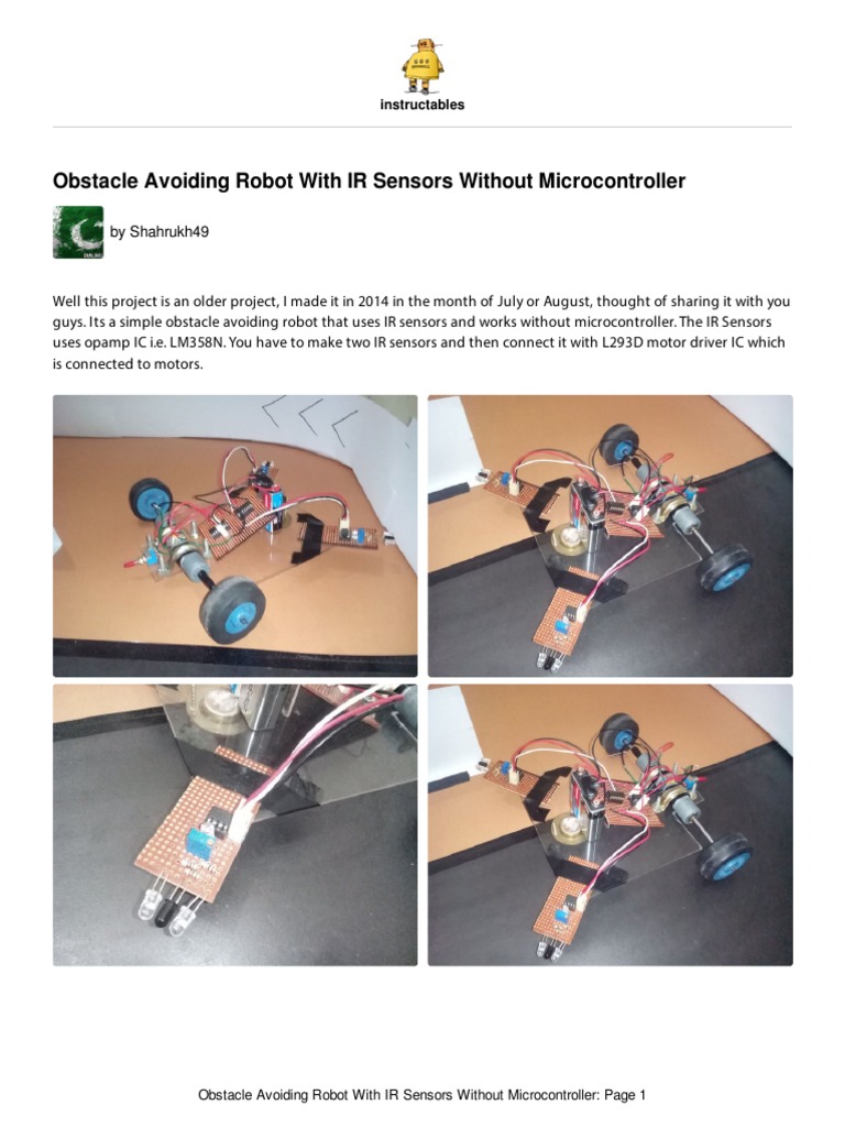 Obstacle Avoiding Robot With IR Sensors Without Mi PDF | PDF | Operational Amplifier ...