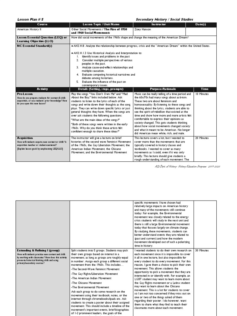 Lesson Plan 5 | PDF