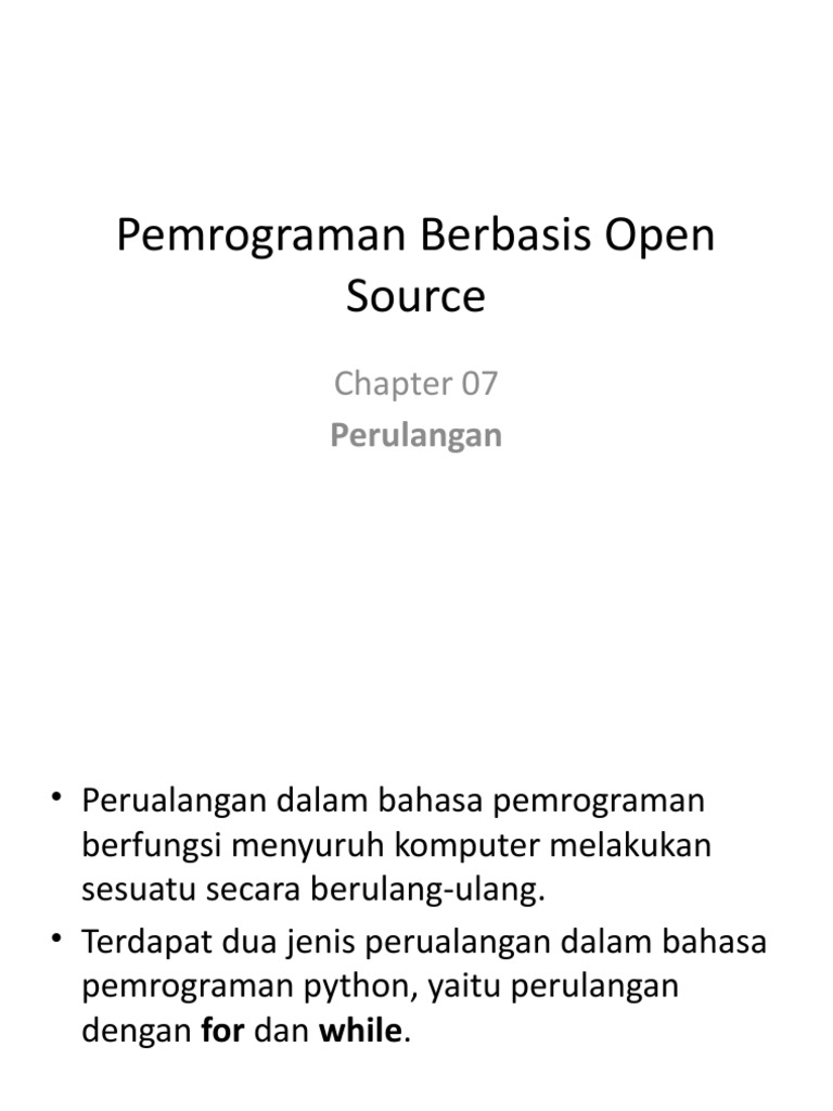 Pemrograman Berbasis Open Source Ch07 | PDF
