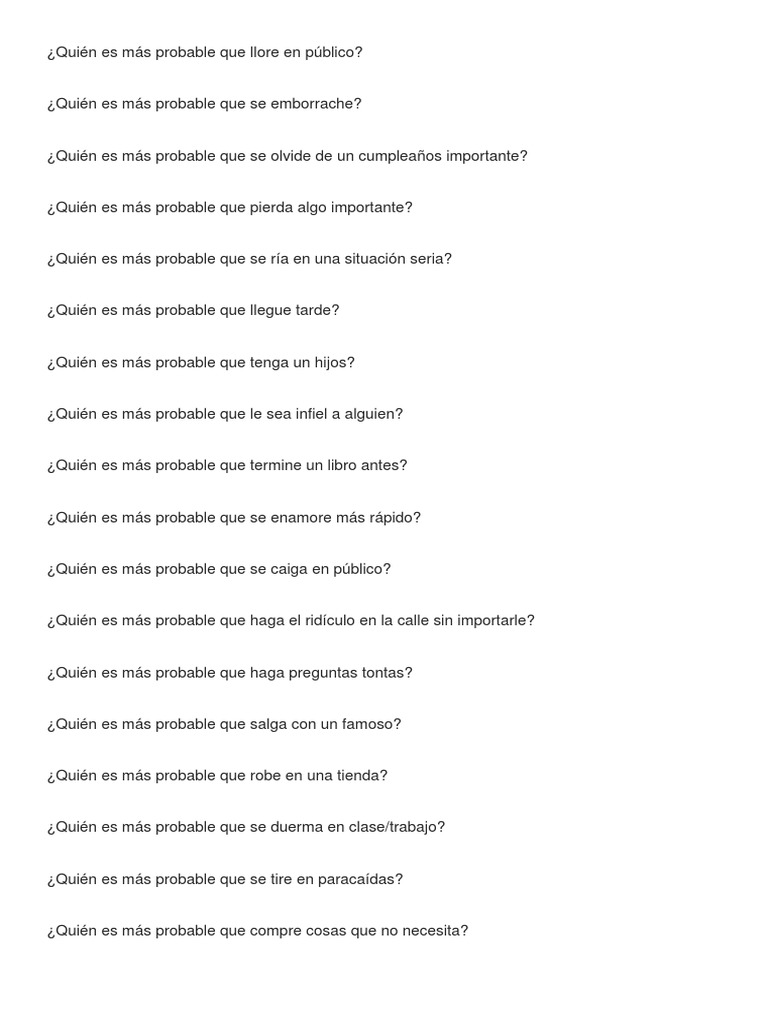 Quién Es Más Probable PDF | PDF