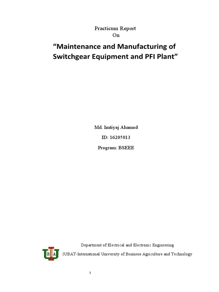 Practicum Report On Switch Gear Equipment | PDF | Switch | Fuse ...