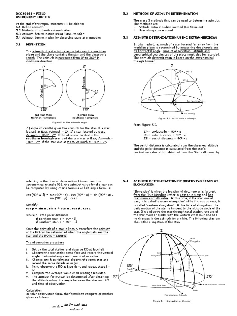 Topic Azimuth | PDF | Azimuth | Angle