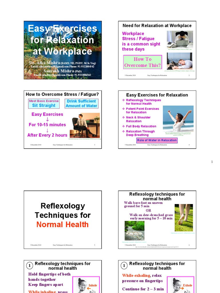 Relaxation Techniques for the Workplace | PDF | Relaxation (Psychology ...