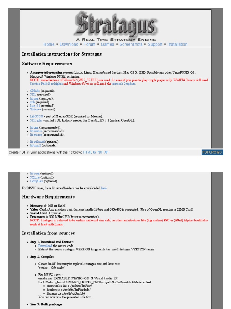 Installation Instructions For Stratagus | PDF | Operating System | Linux