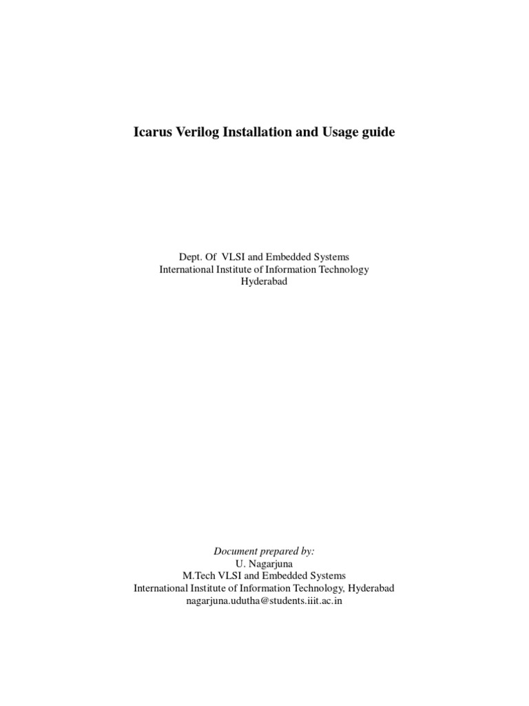 Icarus Verilog Installation and Usage Guide | PDF | Systems Engineering ... Icarus Verilog Installation and Usage Guide | PDF | Systems Engineering ...