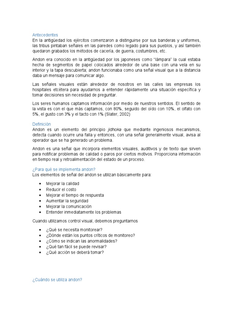 Andon | PDF | Información | Color
