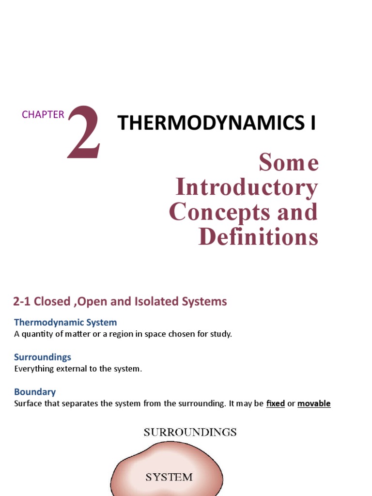 Thermodynamics I: Some Introductory Concepts and Definitions | PDF | Temperature | Thermodynamic ...