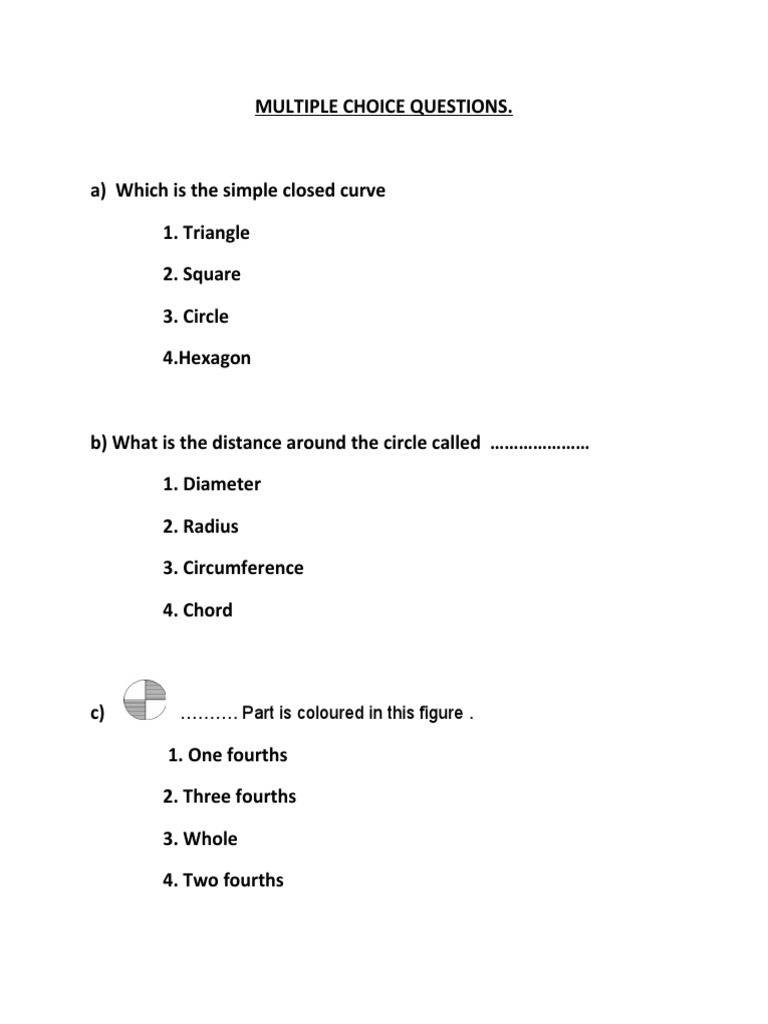 Math Multiple Choice Questions Quiz | PDF