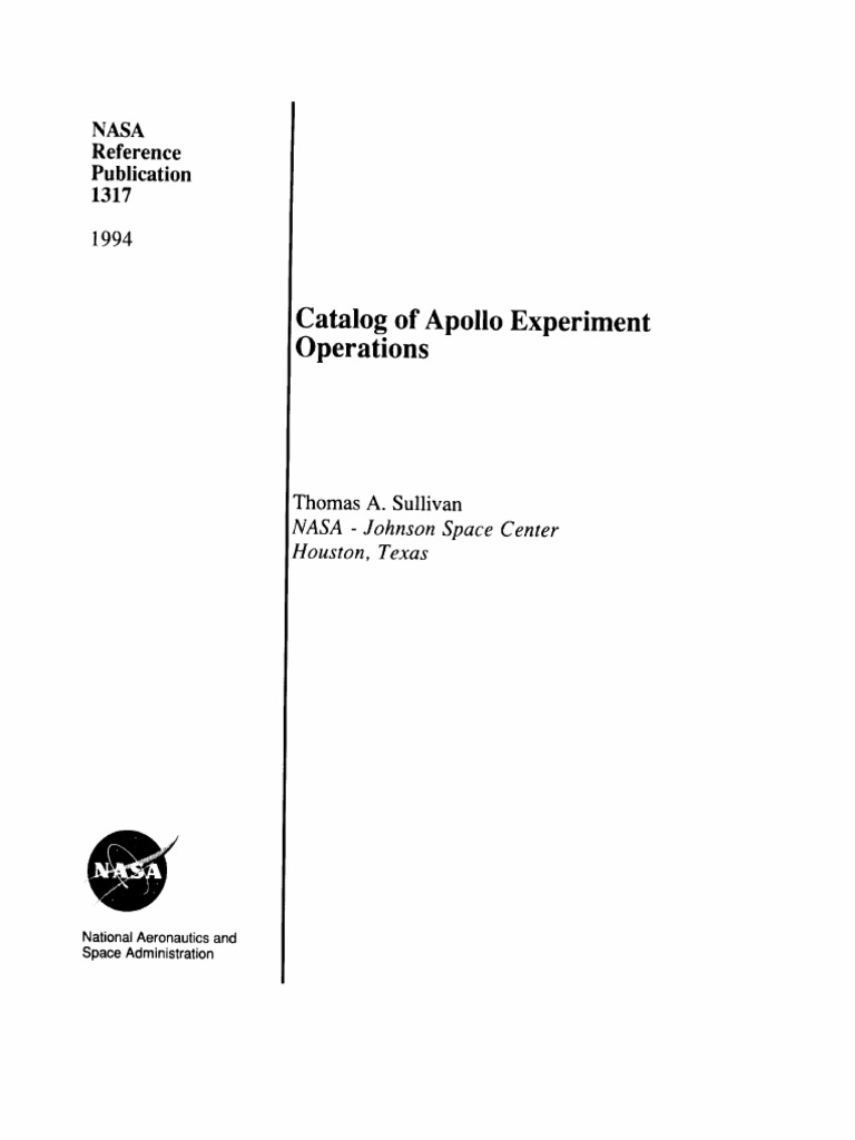 Catalog of Apollo Experiment Operations | PDF | Apollo Program | Apollo ...