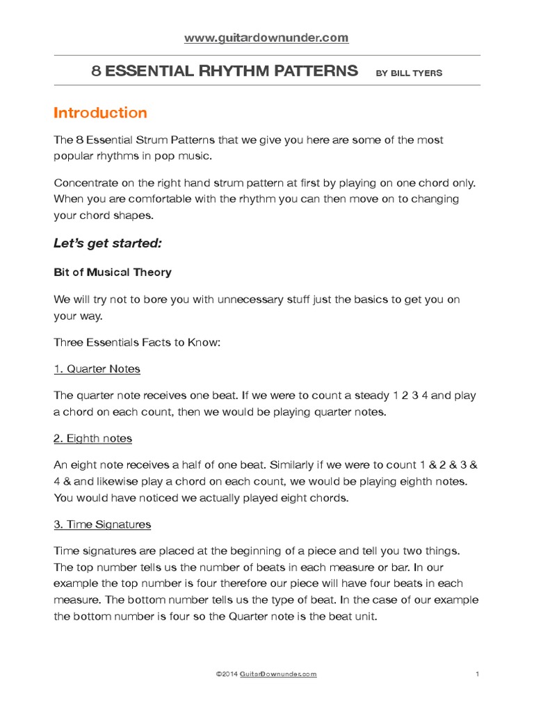 8 Essential Rhythm Patterns: Let's Get Started | PDF | Rhythm ...